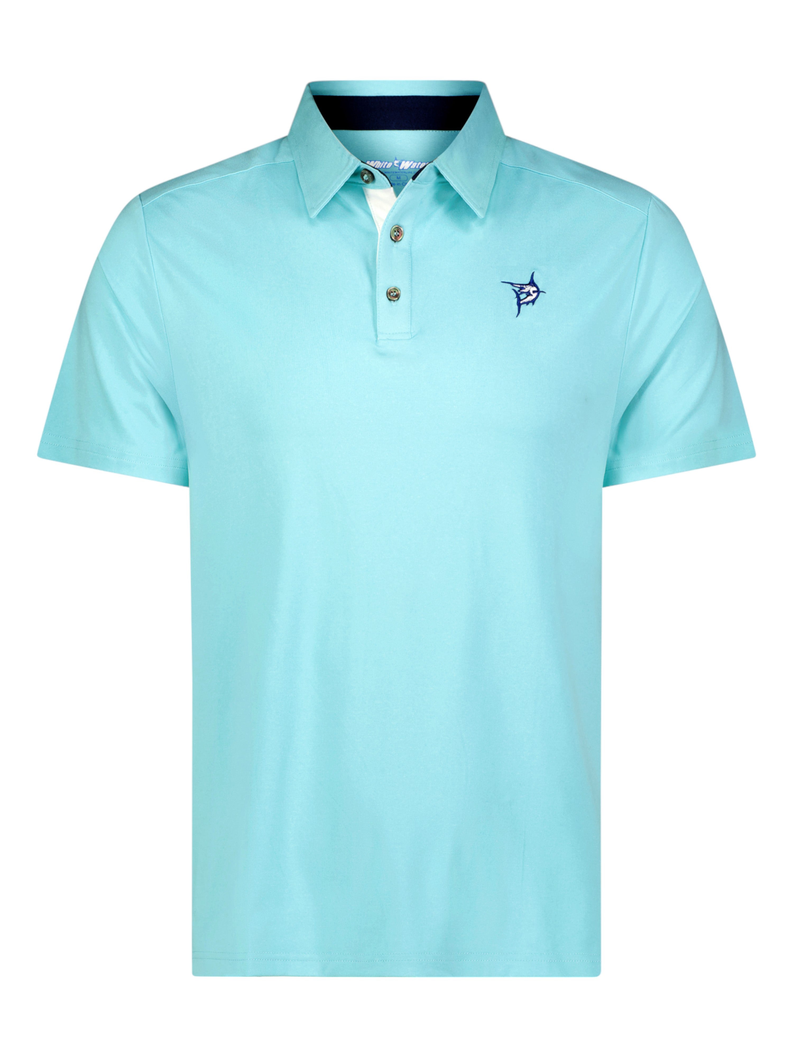 White Water Captain Polo, Aqua – yachtwear.com